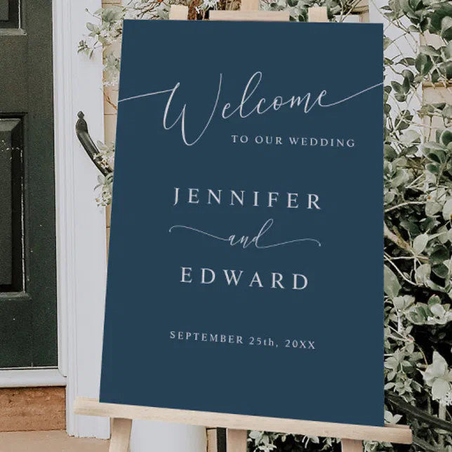 Teal Minimal Wedding Welcome Sign | Zazzle