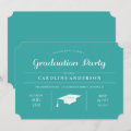 Teal Modern Chic Graduation Invitation | Zazzle