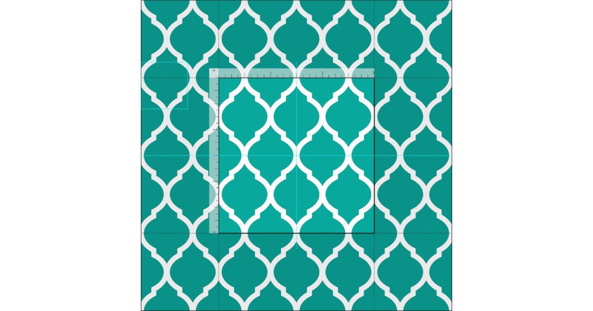 Teal Moroccan Quatrefoil Fabric | Zazzle