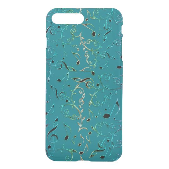 Teal Music Notes Pattern iPhone 7 Case | Zazzle.com