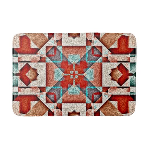 Teal Native American Indian Rustic Tribe Pattern Bathroom Mat | Zazzle