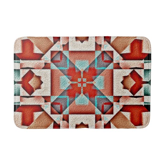 Teal Native American Indian Rustic Tribe Pattern Bathroom Mat | Zazzle.com