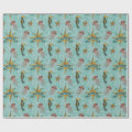 Teal Nautical Star Custom Text Marine Wrapping Paper | Zazzle