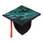 Teal Neon Tropical Leaves Graduation Cap Topper | Zazzle