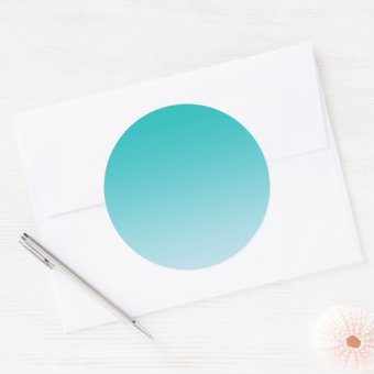 Teal Ombre Classic Round Sticker | Zazzle