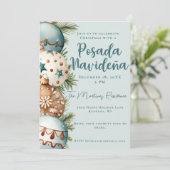 Teal Ornament Festive Mexican Posada Navideña Invitation | Zazzle