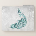 Teal Peacock File Folder | Zazzle