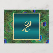 Teal Peacock Table Number Card | Zazzle