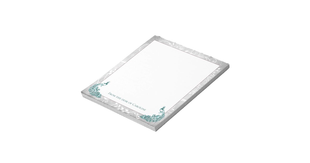 Teal Peacocks Notepad | Zazzle