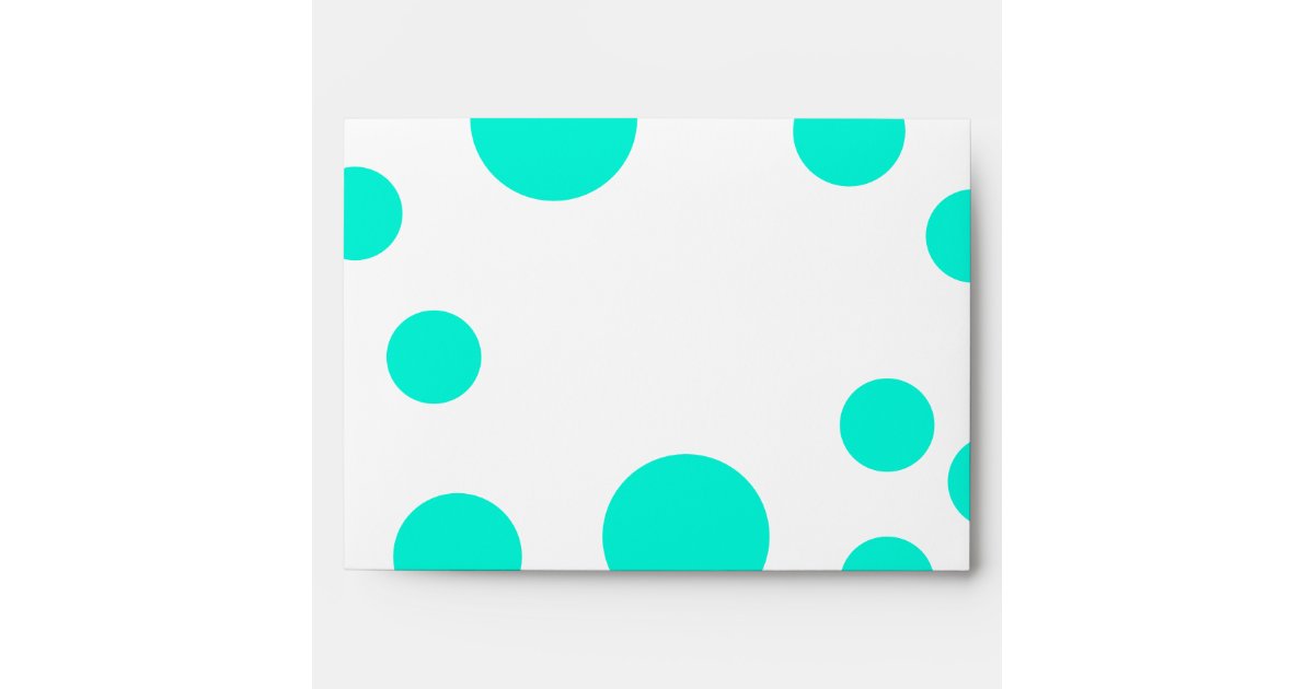 Teal Polka Dot Envelope | Zazzle
