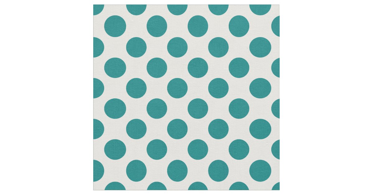 Teal Polka Dot Fabric | Zazzle