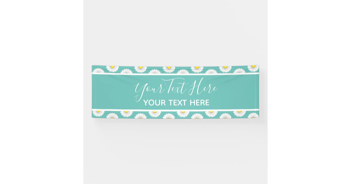 Teal Pretty Little Daisy Banner | Zazzle