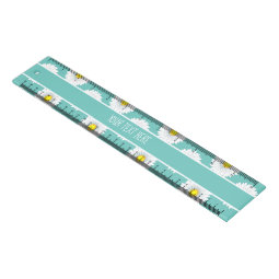 Teal Pretty Little Daisy Ruler | Zazzle