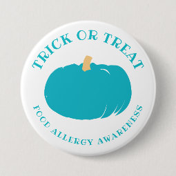 Teal Pumpkin Food Allergy Awareness Halloween Button | Zazzle