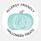 Teal Pumpkin Food Allergy Awareness Halloween Classic Round Sticker ...