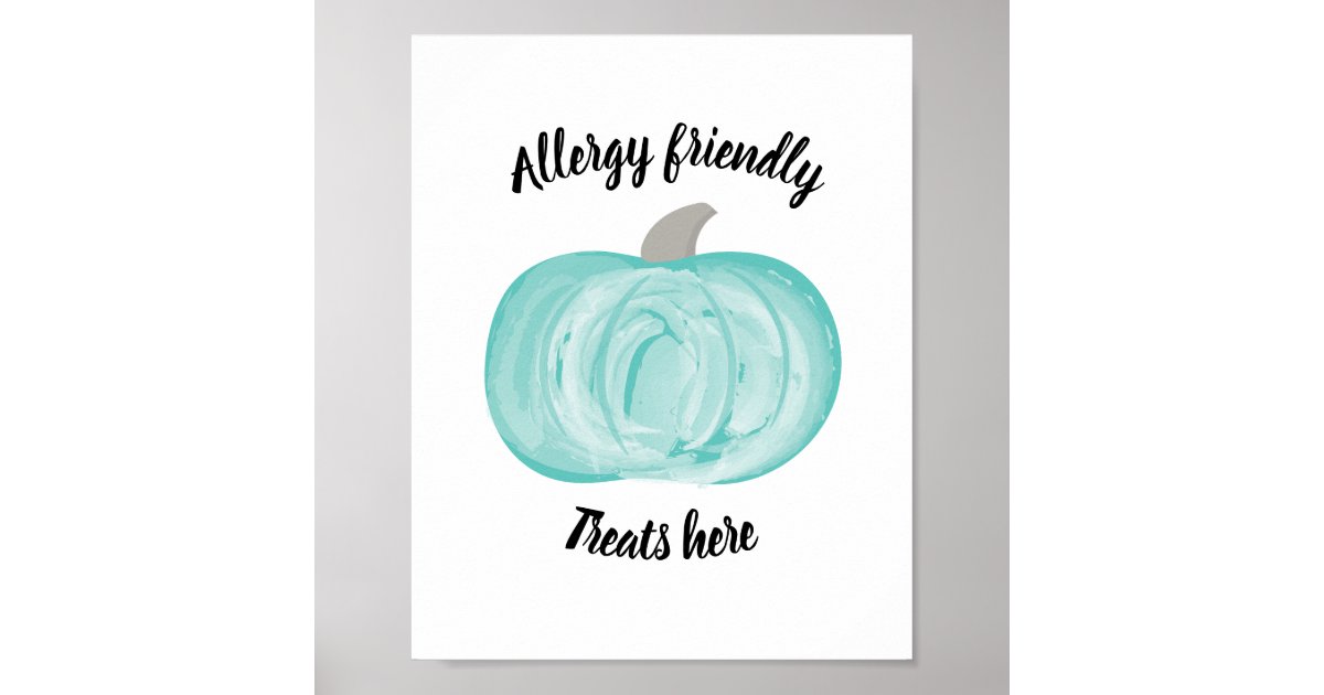 Teal Pumpkin Halloween Sign Allergy friendly | Zazzle