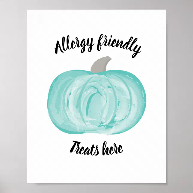 Teal Pumpkin Halloween Sign Allergy friendly | Zazzle