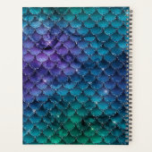 Teal Purple Sparkle Mermaid Scales Monogram Luxury Planner | Zazzle
