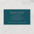 Teal QR Code Logo Monogram Rose Gold Business Card | Zazzle