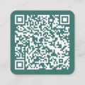 Teal | QR Code Social Media Hello Square Business Card | Zazzle