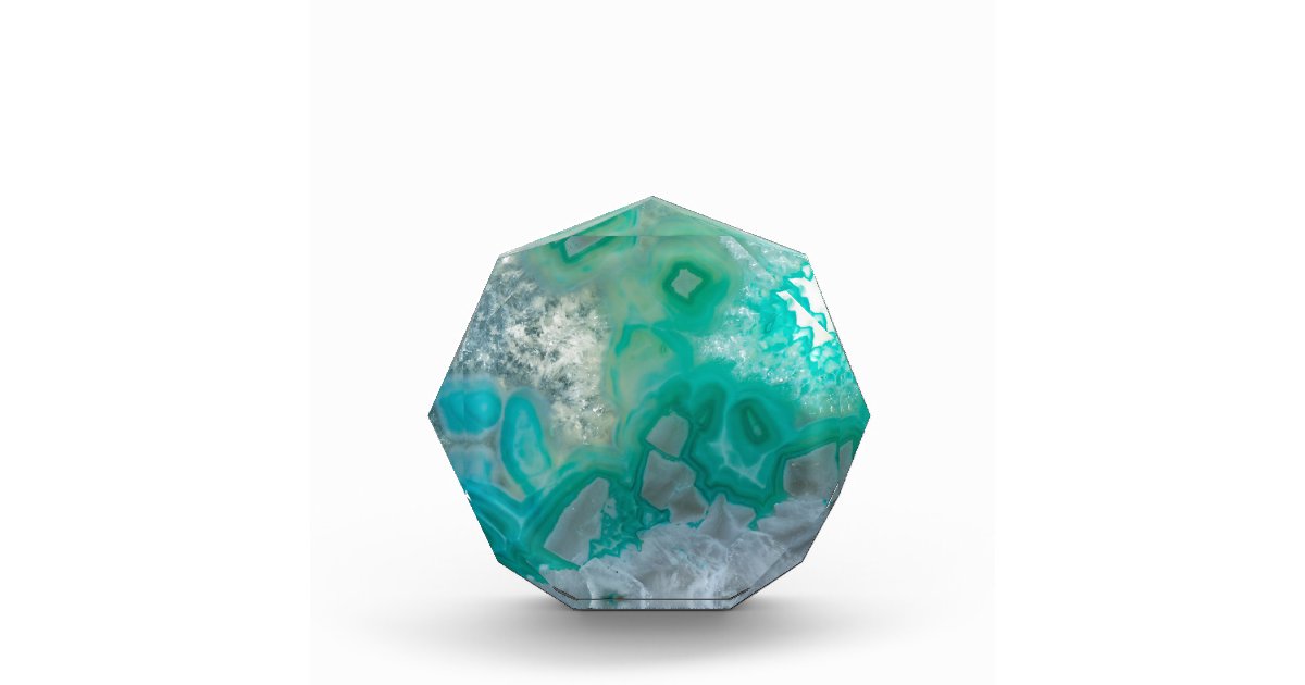 Teal Quartz Geode Acrylic Award | Zazzle