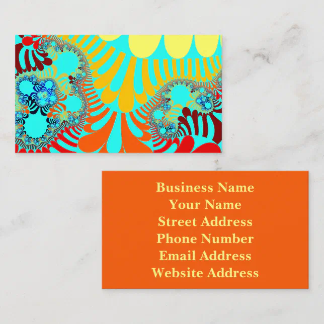 Teal Rainbow Mod Business Card | Zazzle