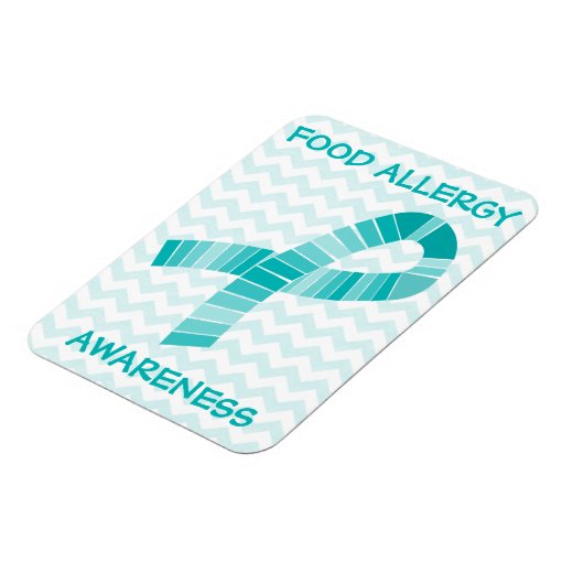 Teal Ribbon Food Allergy Awareness Teal Chevron Magnet | Zazzle