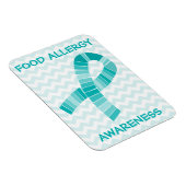 Teal Ribbon Food Allergy Awareness Teal Chevron Magnet | Zazzle