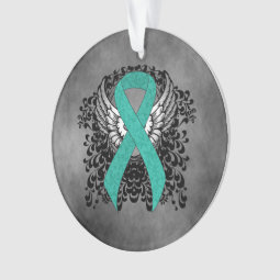 Teal Ribbon Support Awareness Ornament | Zazzle