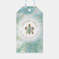 teal sea turtle design gift tags | Zazzle