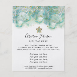 teal sea turtle flyer | Zazzle