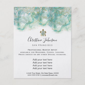 teal sea turtle flyer | Zazzle