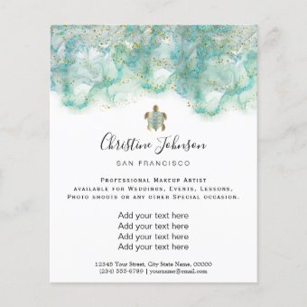 teal sea turtle flyer | Zazzle