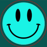 Teal Smiley Face Round Throw Pillow Round Pillow | Zazzle