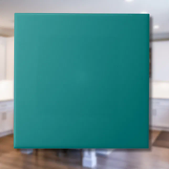 Teal Solid Color | Classic | Elegant Ceramic Tile | Zazzle