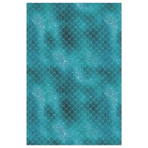 Teal Sparkle Mermaid Tissue Paper | Zazzle