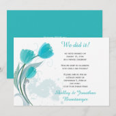 Teal Spring Watercolor Tulips Reception Only Invitation | Zazzle