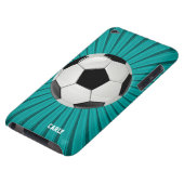 Teal Starburst Soccer Ball Custom iPod Touch Case | Zazzle