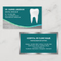 Teal Steel Tooth Dental Clinic Dentist Business Card | Zazzle