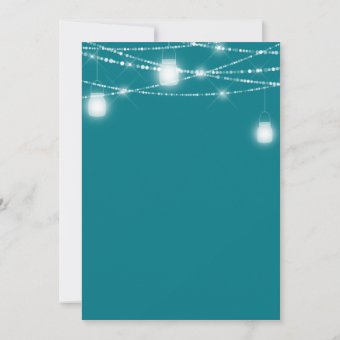 Teal String Lights Beach Engagement Party Invitation | Zazzle