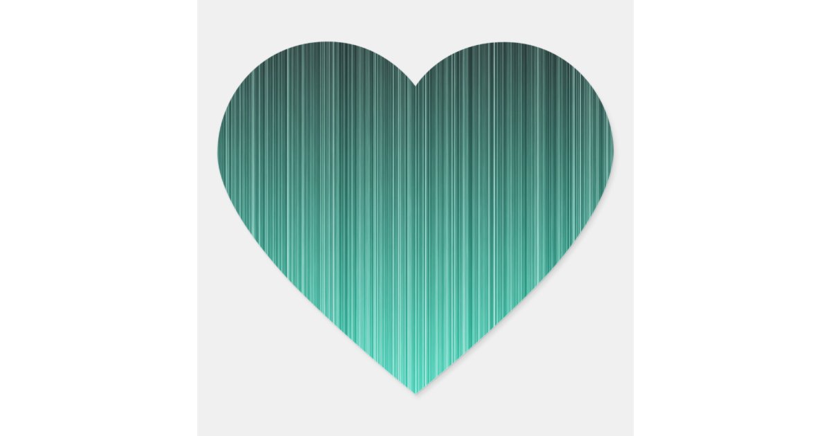 Teal Striped Heart Sticker | Zazzle