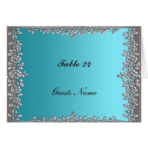 Teal Table Placement Card Menu | Zazzle