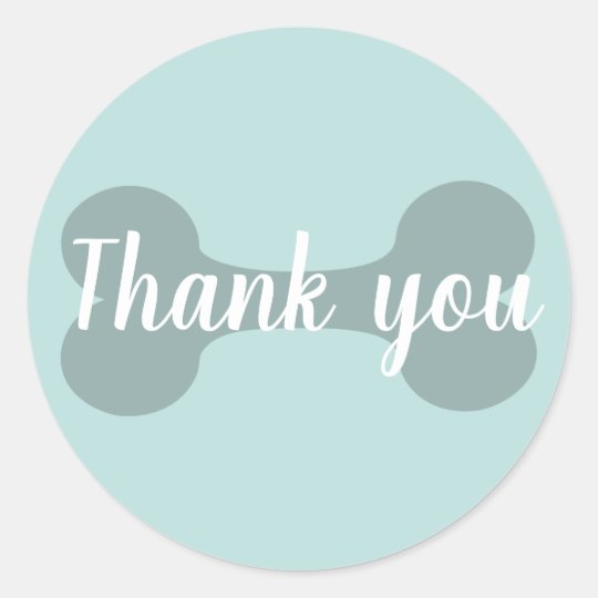 Teal Thank You Dog Bone Sticker | Zazzle.com