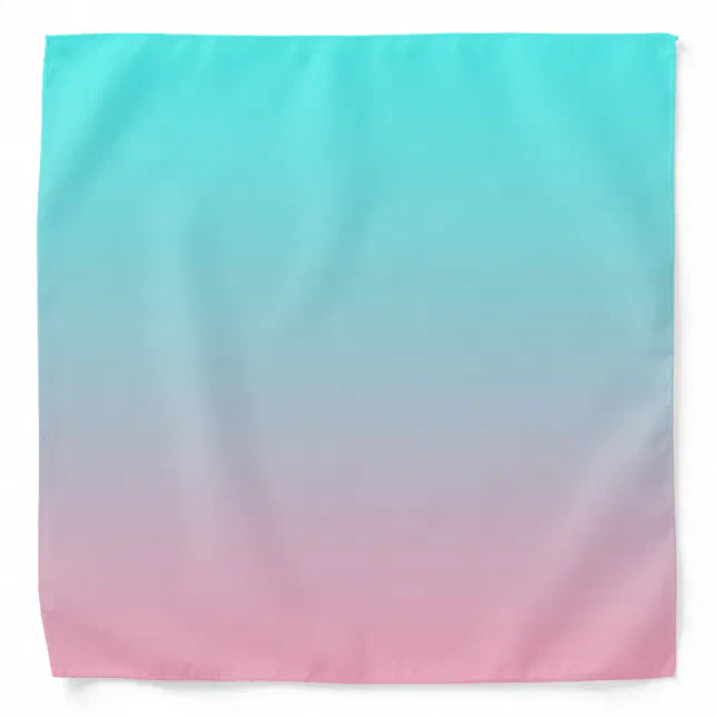 Teal to Pink Simple Gradient Blended Background Bandana | Zazzle