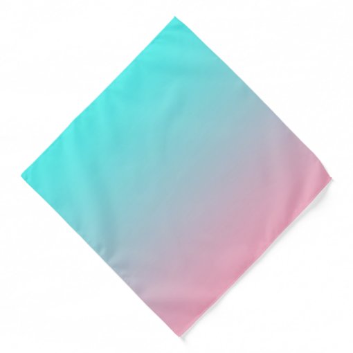 Teal to Pink Simple Gradient Blended Background Bandana | Zazzle