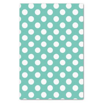 Teal Turquoise & White Polka Dots Birthday Party Tissue Paper | Zazzle