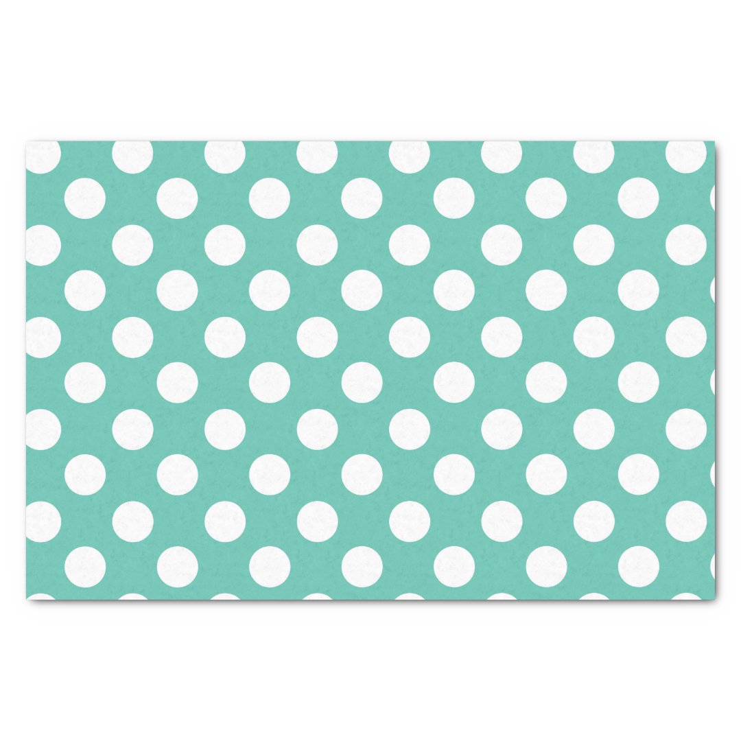Teal Turquoise & White Polka Dots Birthday Party Tissue Paper | Zazzle