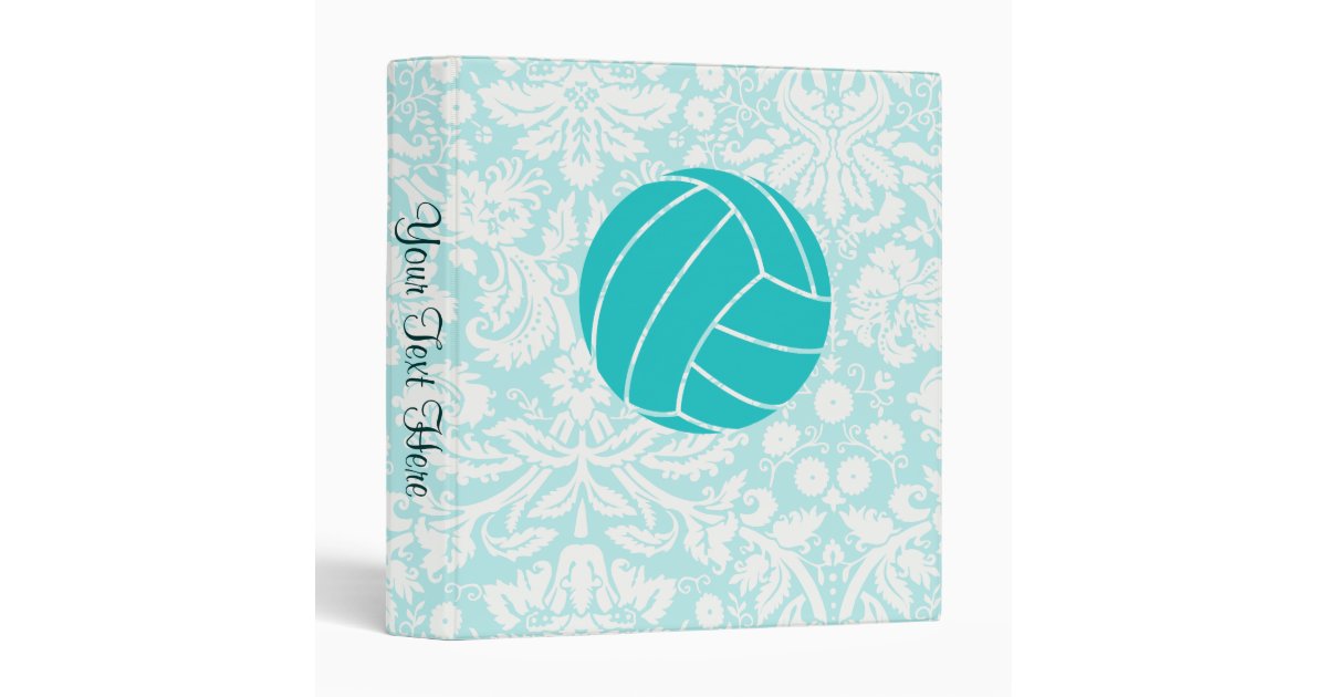 Teal Volleyball 3 Ring Binder | Zazzle