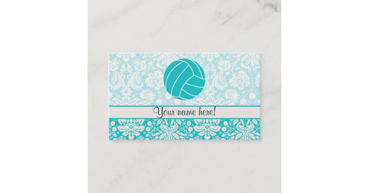 Teal Volleyball Business Card | Zazzle
