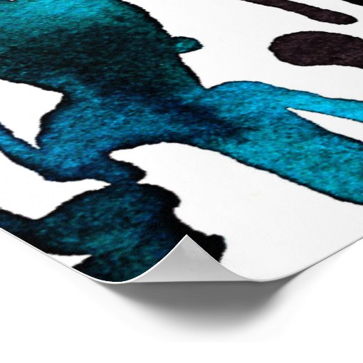 Teal Watercolor Abstract Poster | Zazzle